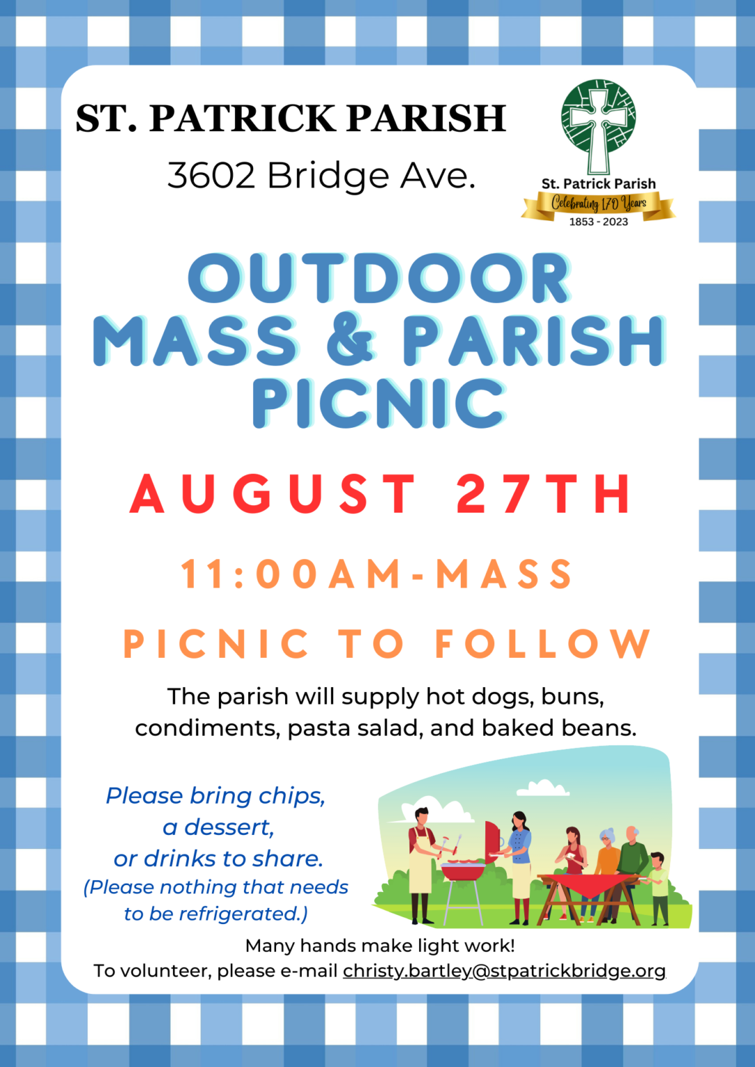 Parish Picnic – Aug 27th – St. Patrick Parish
